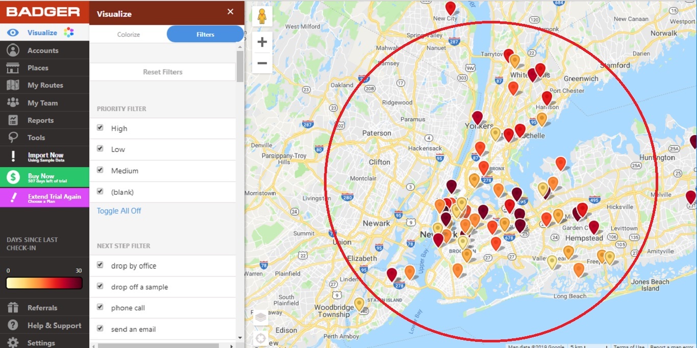 How can I know the days since last check-in? - Badger Maps