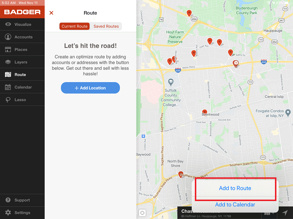 How To Create A Route / Add An Account To Your Route (iPad) - Badger Maps