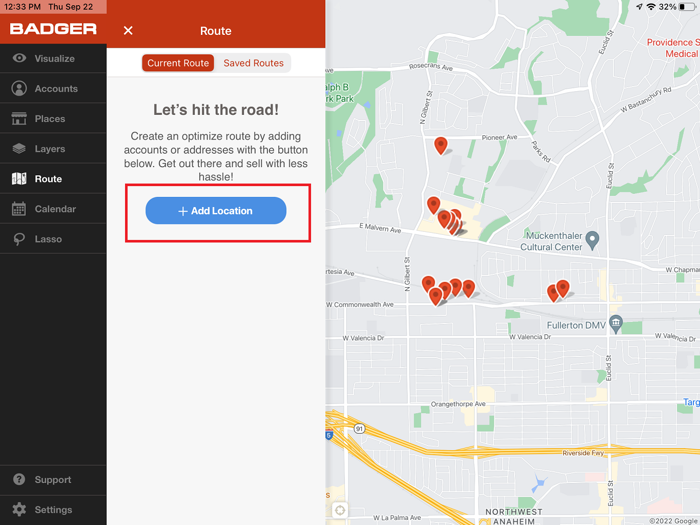 How To Create A Route Add An Account To Your Route Ipad Badger Maps
