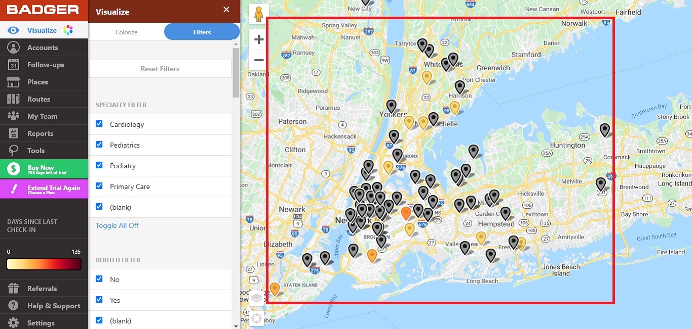 How can I know the days since last check-in? - Badger Maps