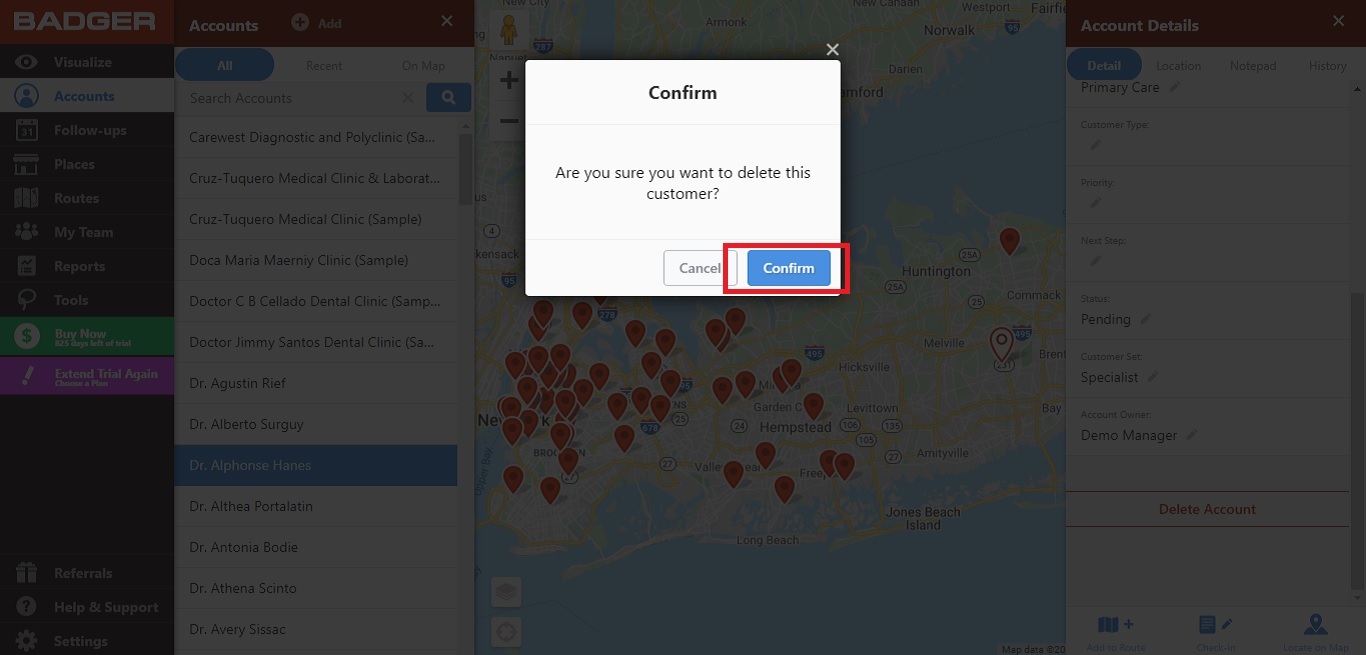 How to Delete an Account in Badger Maps (WebApp) - Badger Maps