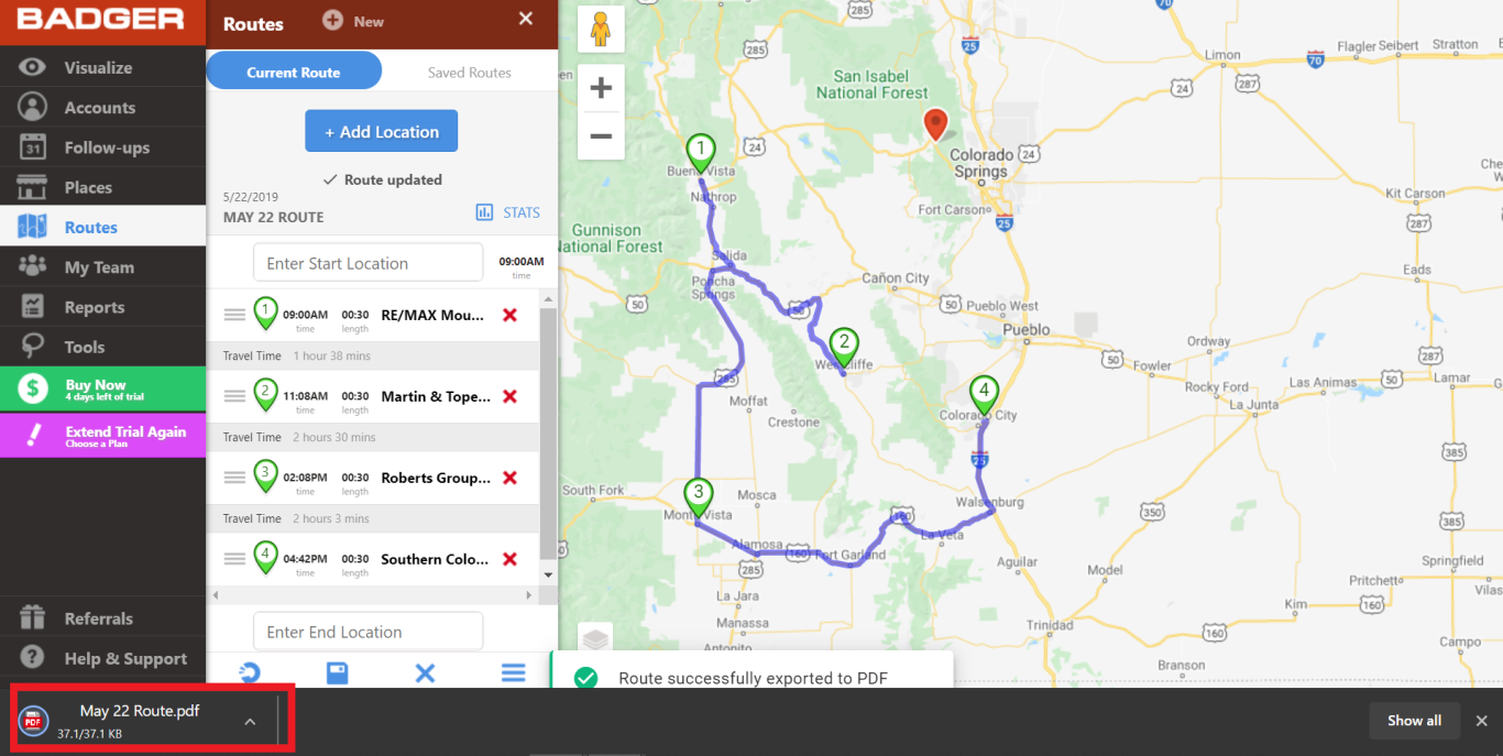 How to Export Your Route into a PDF file - Badger Maps