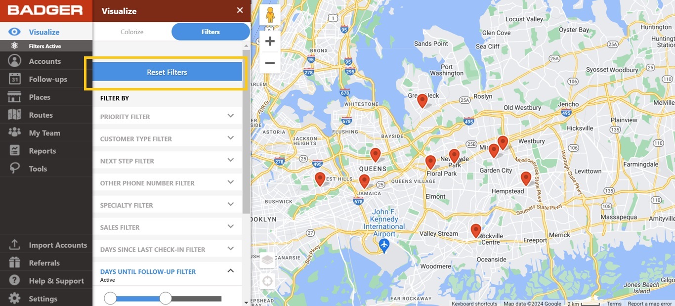 How To Use The Days Until Follow-up Filter (Web App) - Badger Maps