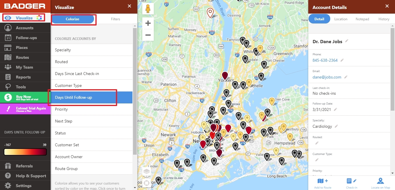 How to Add/Create a Follow-up Date - Badger Maps