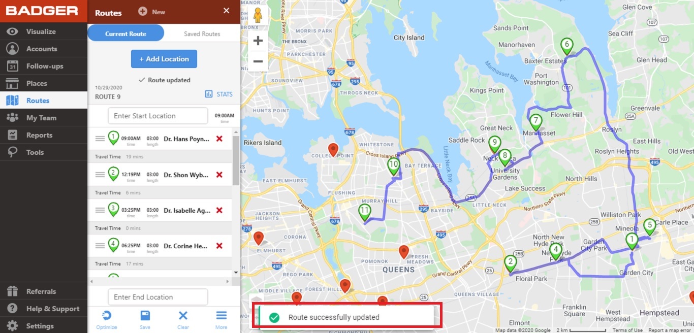 How to move accounts/stops on a route? - Badger Maps