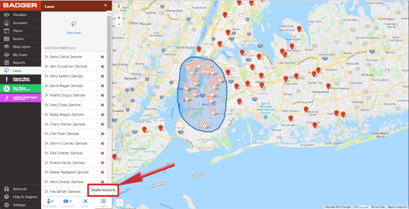 How To Mass Delete Accounts With Lasso Webapp Badger Maps
