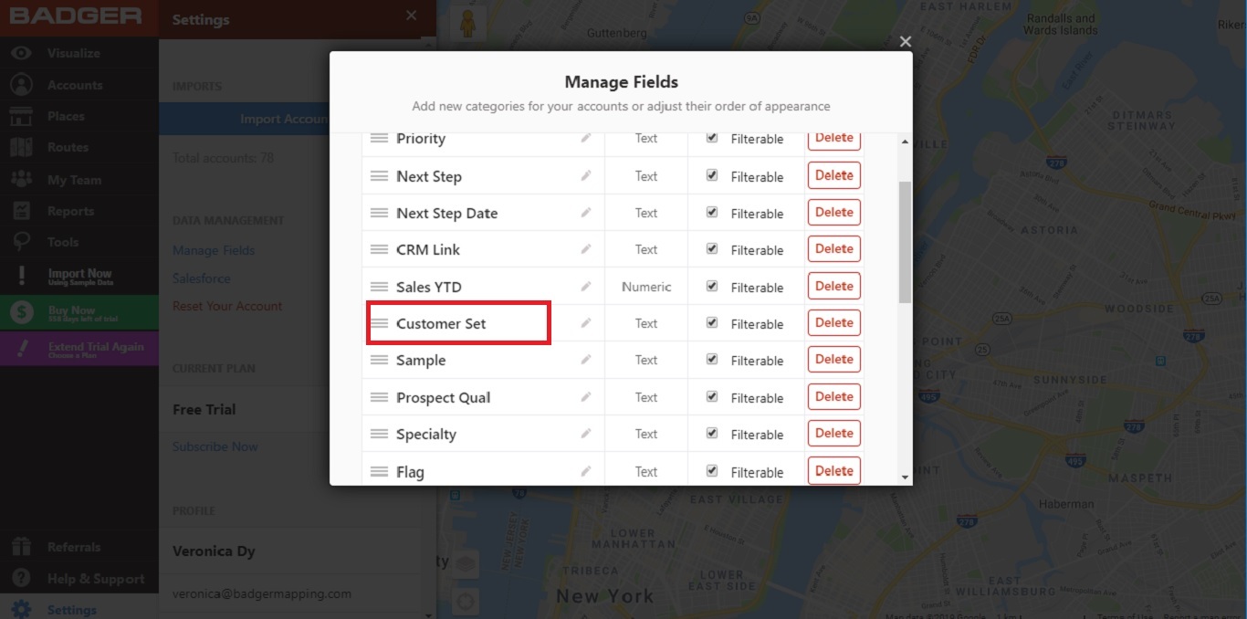 How to Manage Fields (WebApp) - Badger Maps