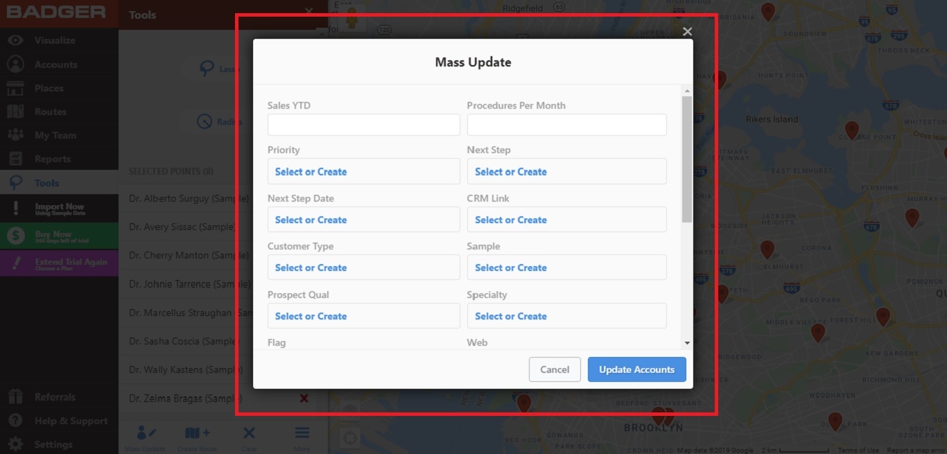 How To Mass Update Accounts Webapp Badger Maps