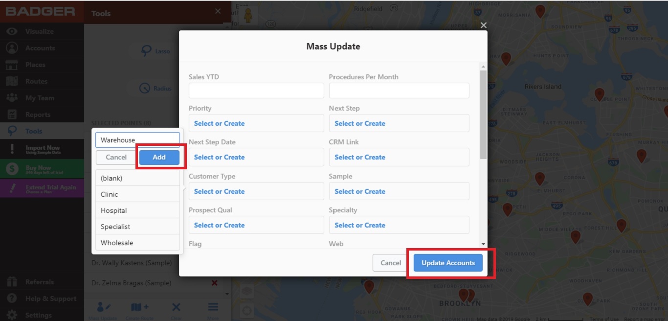 How To Mass Update Accounts Webapp Badger Maps