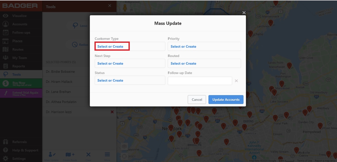 How To Mass Update Accounts Webapp Badger Maps