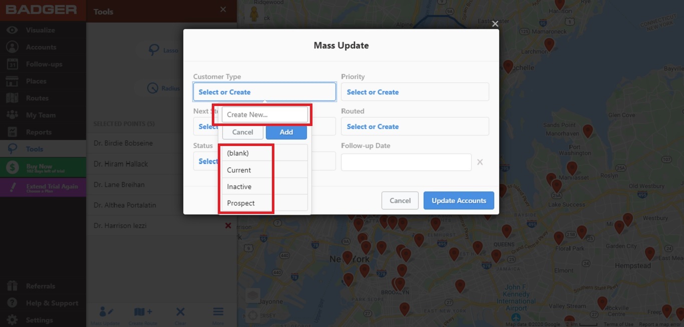 How To Mass Update Accounts Webapp Badger Maps