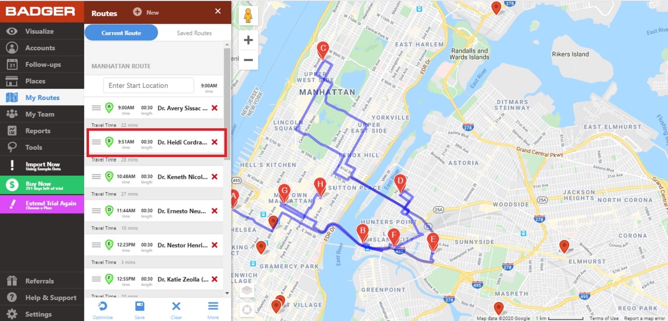 How To Move Accountsstops On A Route Badger Maps