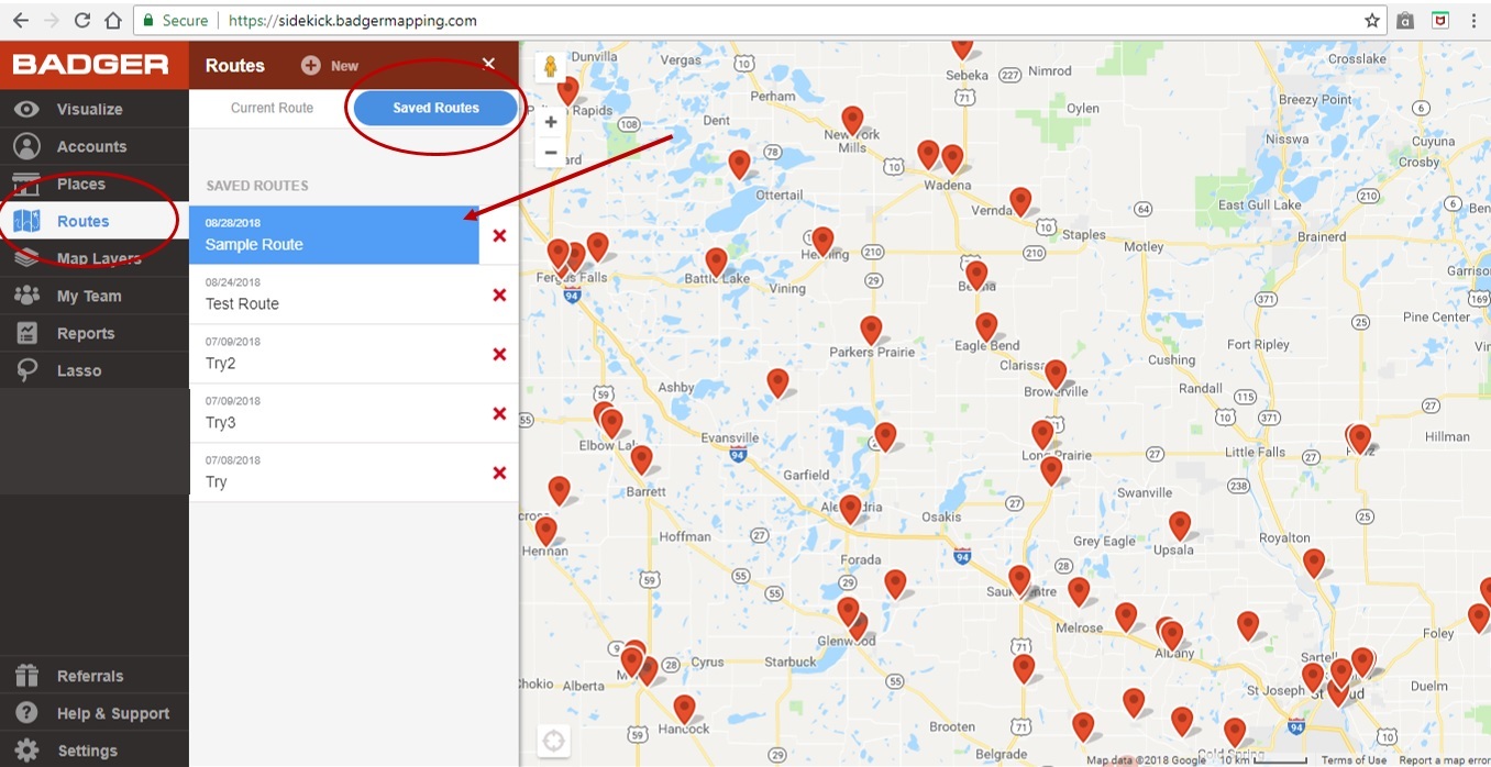 How to move accounts/stops on a route? - Badger Maps
