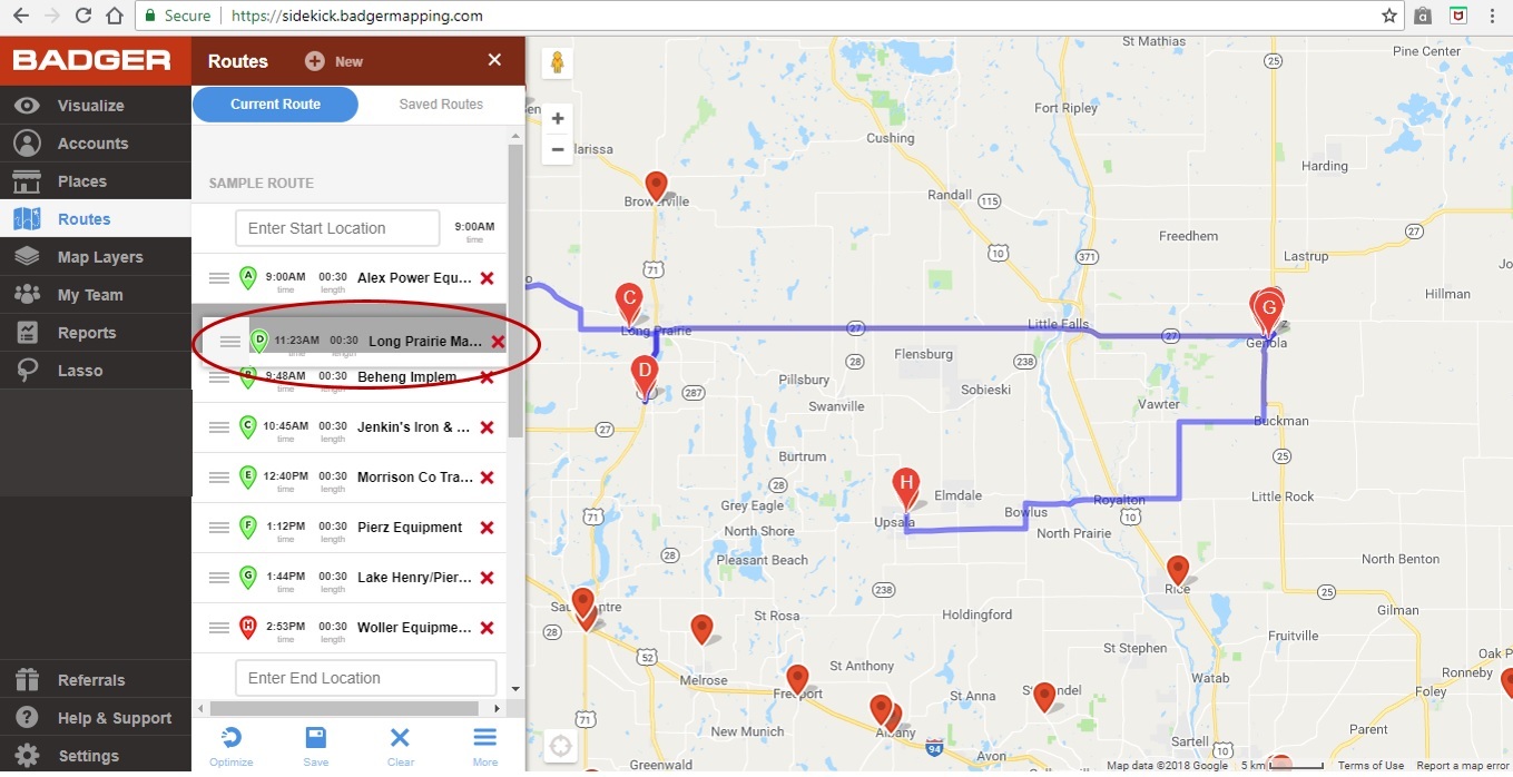 How To Move Accountsstops On A Route Badger Maps