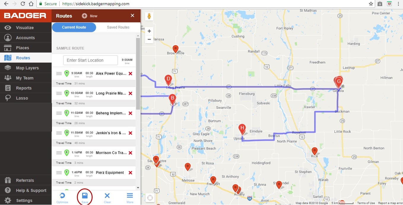 How to move accounts/stops on a route? - Badger Maps