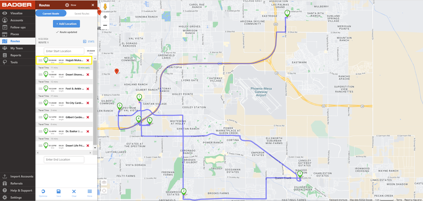 How To Move Accountsstops On A Route Web App Badger Maps