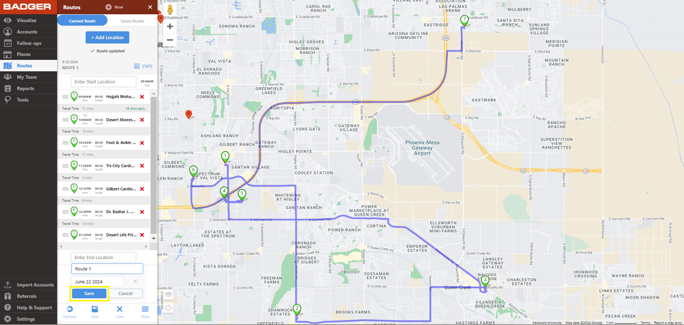 How To Move Accountsstops On A Route Badger Maps