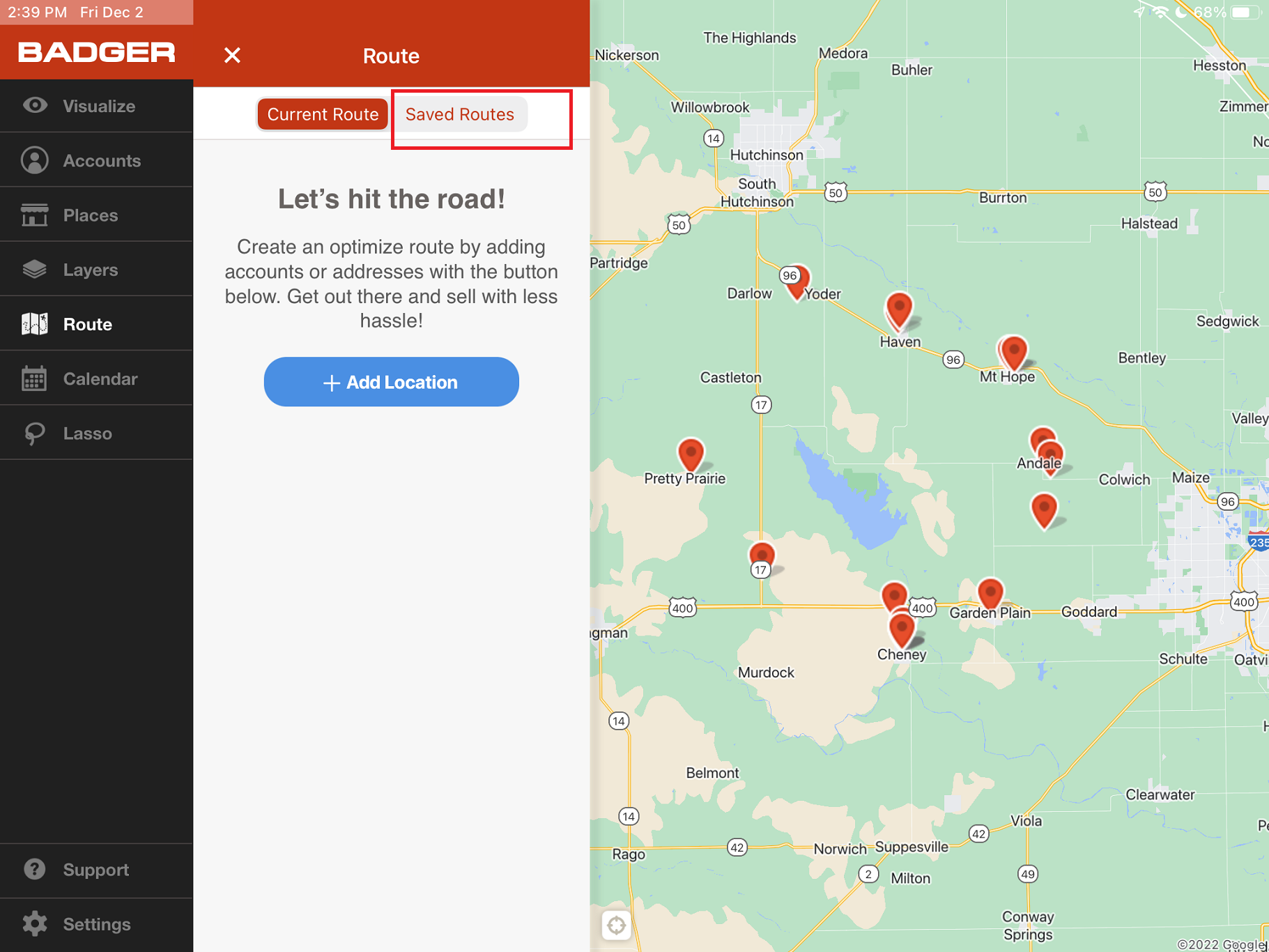How To Navigate Accounts Using Gps Navigation From Badger Maps Ipad Badger Maps 