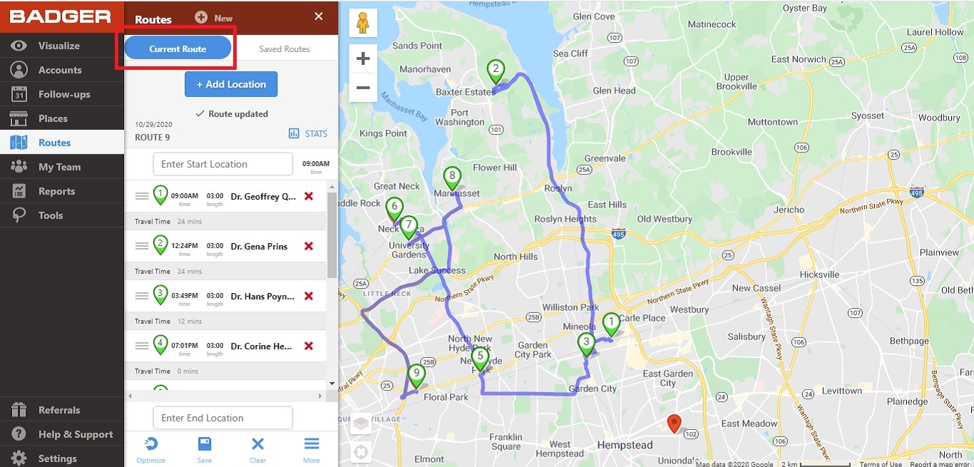 How To Do A Reverse Route (Web App) - Badger Maps