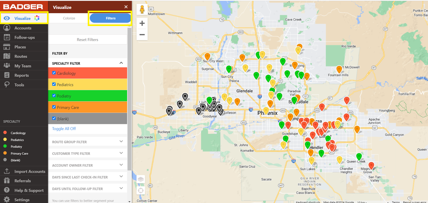 How To Route Filtered Accounts Web App Badger Maps