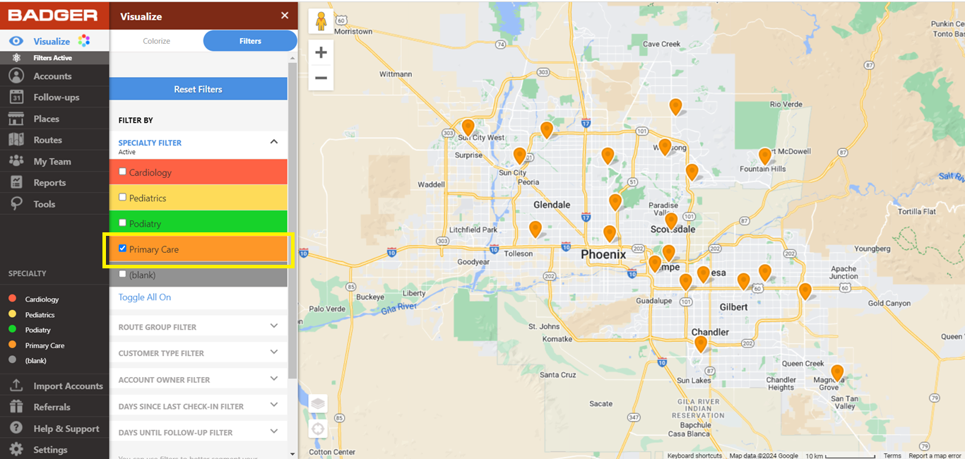 How To Route Filtered Accounts Web App Badger Maps