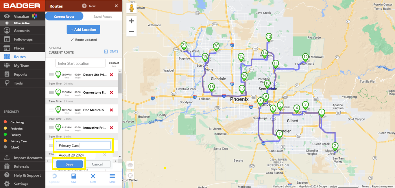 How To Route Filtered Accounts Web App Badger Maps