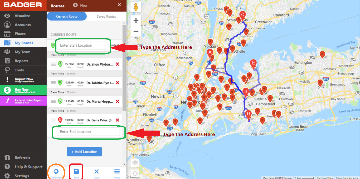 How to create a route / add an account to your route (Web App) - Badger ...