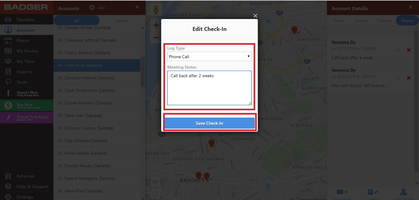 How to Check-In (WebApp) - Badger Maps