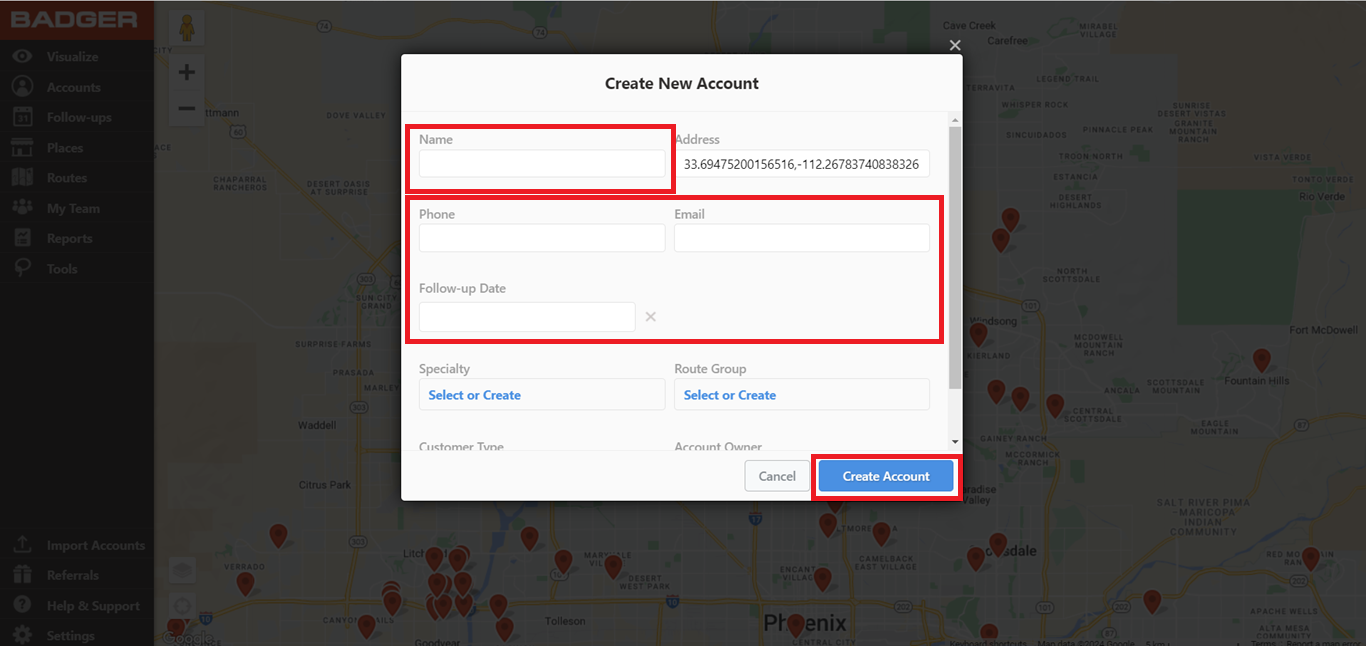 How To Drop A Pin Web App Badger Maps
