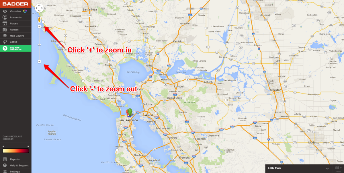 How to Zoom Out of the Map? (WebApp) - Badger Maps