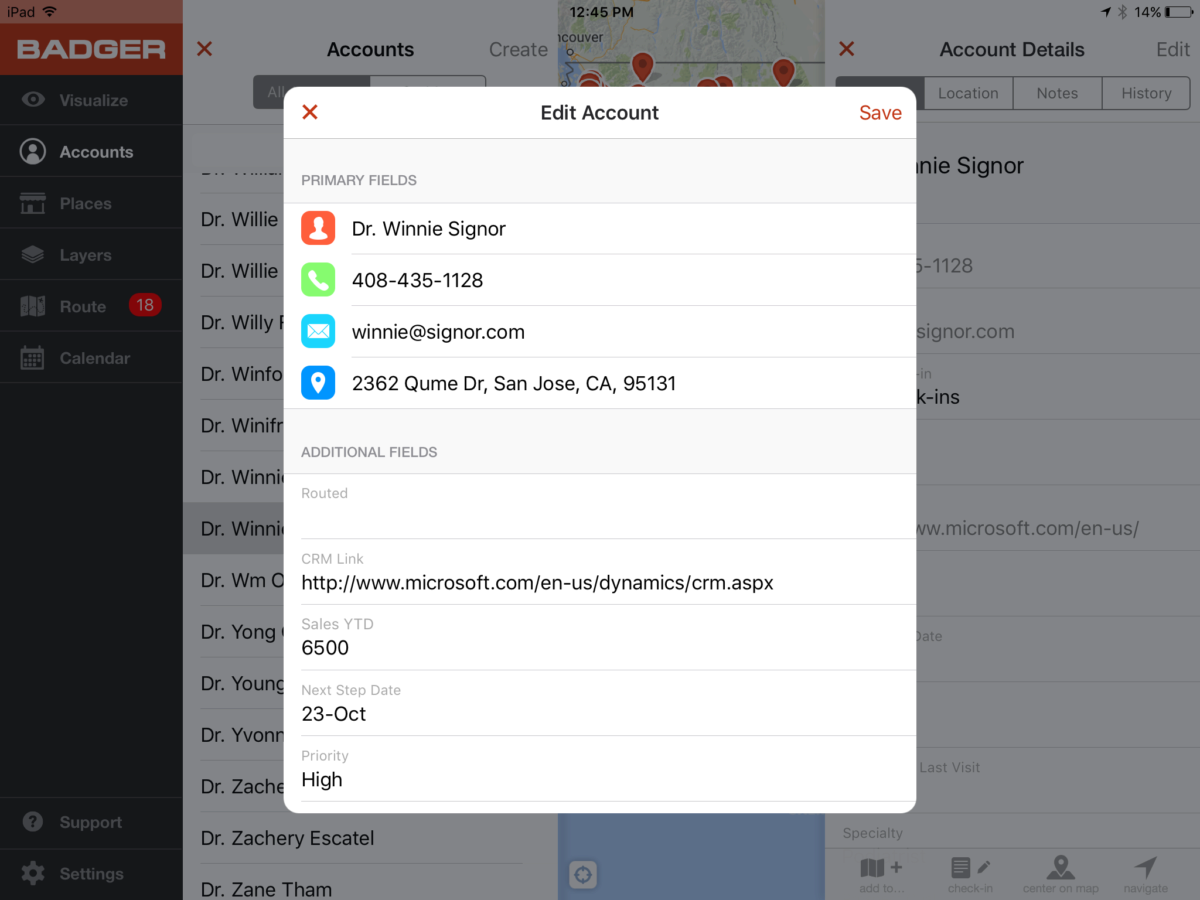 How To Edit An Account (iPad) - Badger Maps