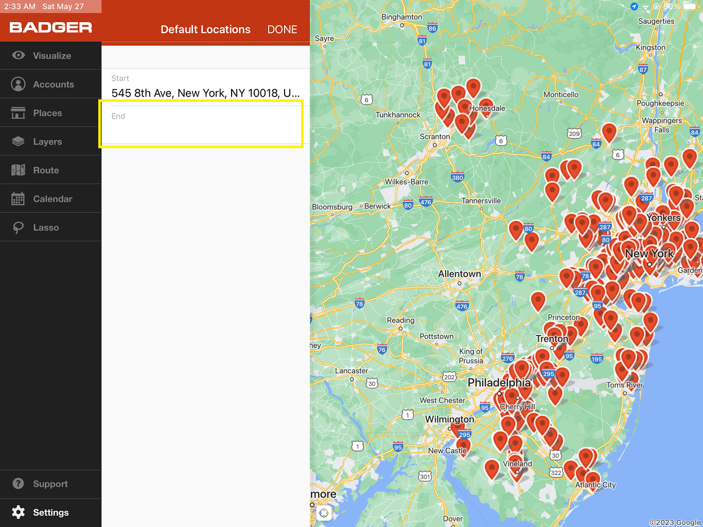 How to Create Default Start/End Location (iPad) - Badger Maps How to Create Default Start/End Location (iPad) - Badger Maps